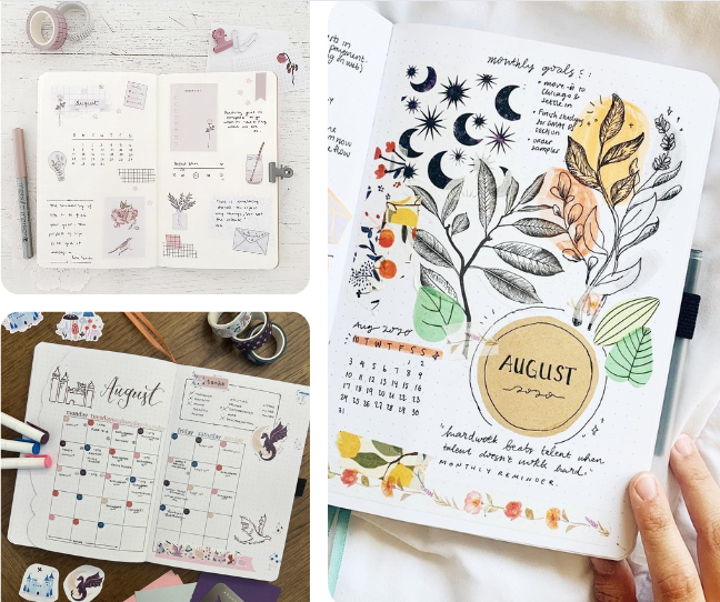 August Delight: Creative Bullet Journal Layouts | Planner Bujo | May ...