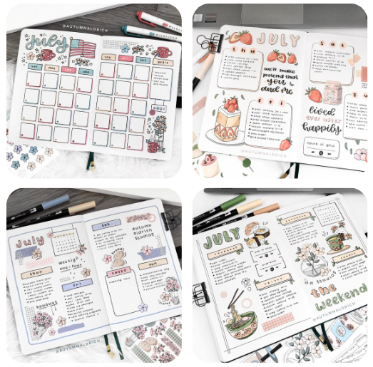 July Bullet Journal Theme Ideas (P3) | Planner Bujo | May: Beautiful ...